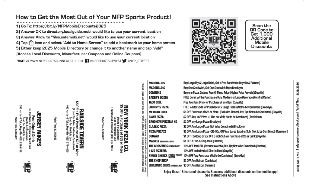 2025 Killingly Football Premium Discount Card – NFP Brands